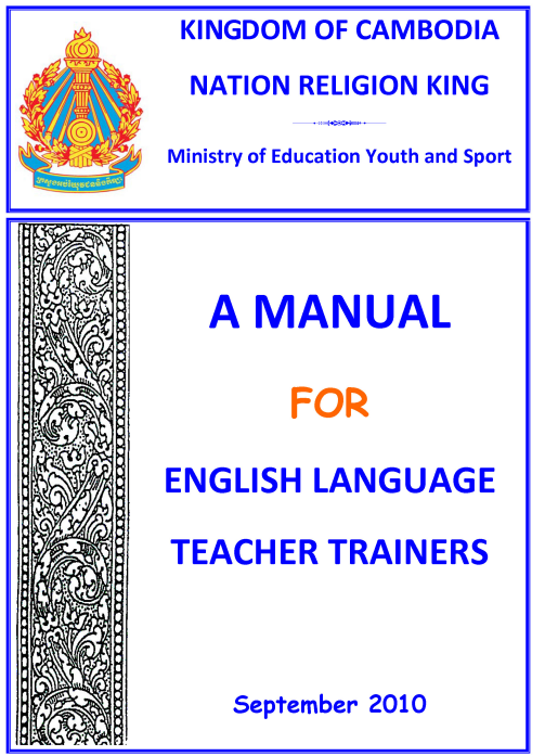 A MANUAL FOR ENGLISH LANGUAGE TEACHER TRAINERS - សាលាឌីជីថល