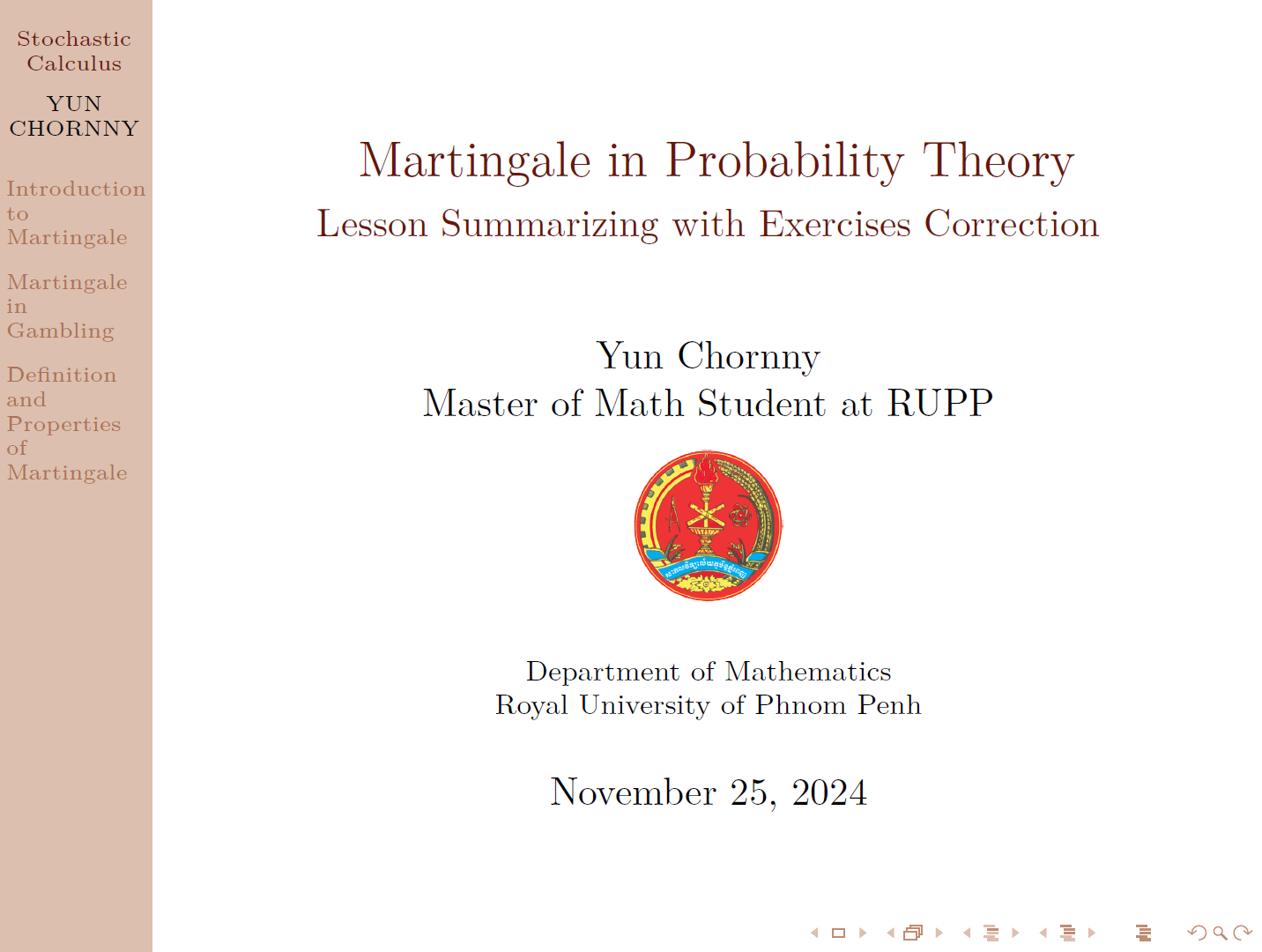 Martingale in Probability Theory - សាលាឌីជីថល